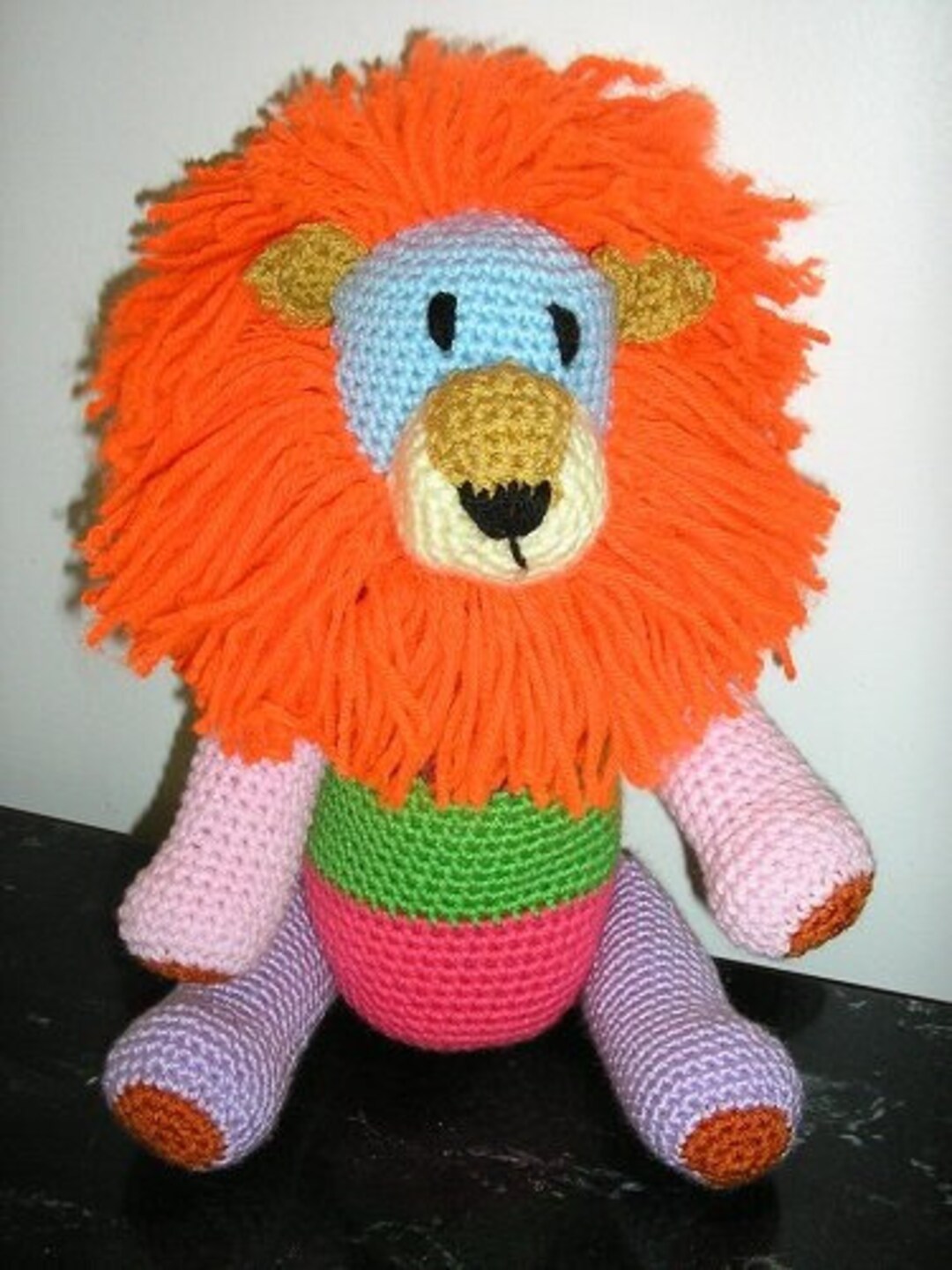 Plushie Multi-color Crochet Animals, Pony, Giraffe, Dog, Lion, Frog ...