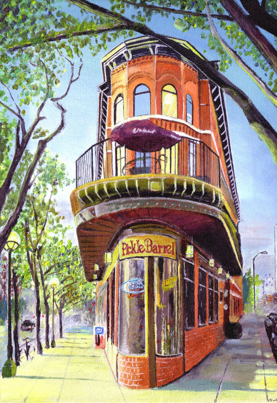 Painting Print. "pickle Barrel" 11"x16". Downtown Chattanooga. 2013 - Etsy