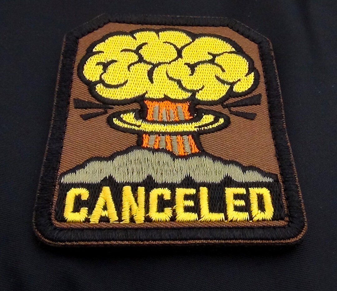 Canceled Fallout Atom Bomb Nuke Mushroom Cloud Embroidered Collectible ...