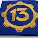 Vault 13 Fallout Style Patch Cosplay 3.5"x3.5" Inches Square Hook and ...