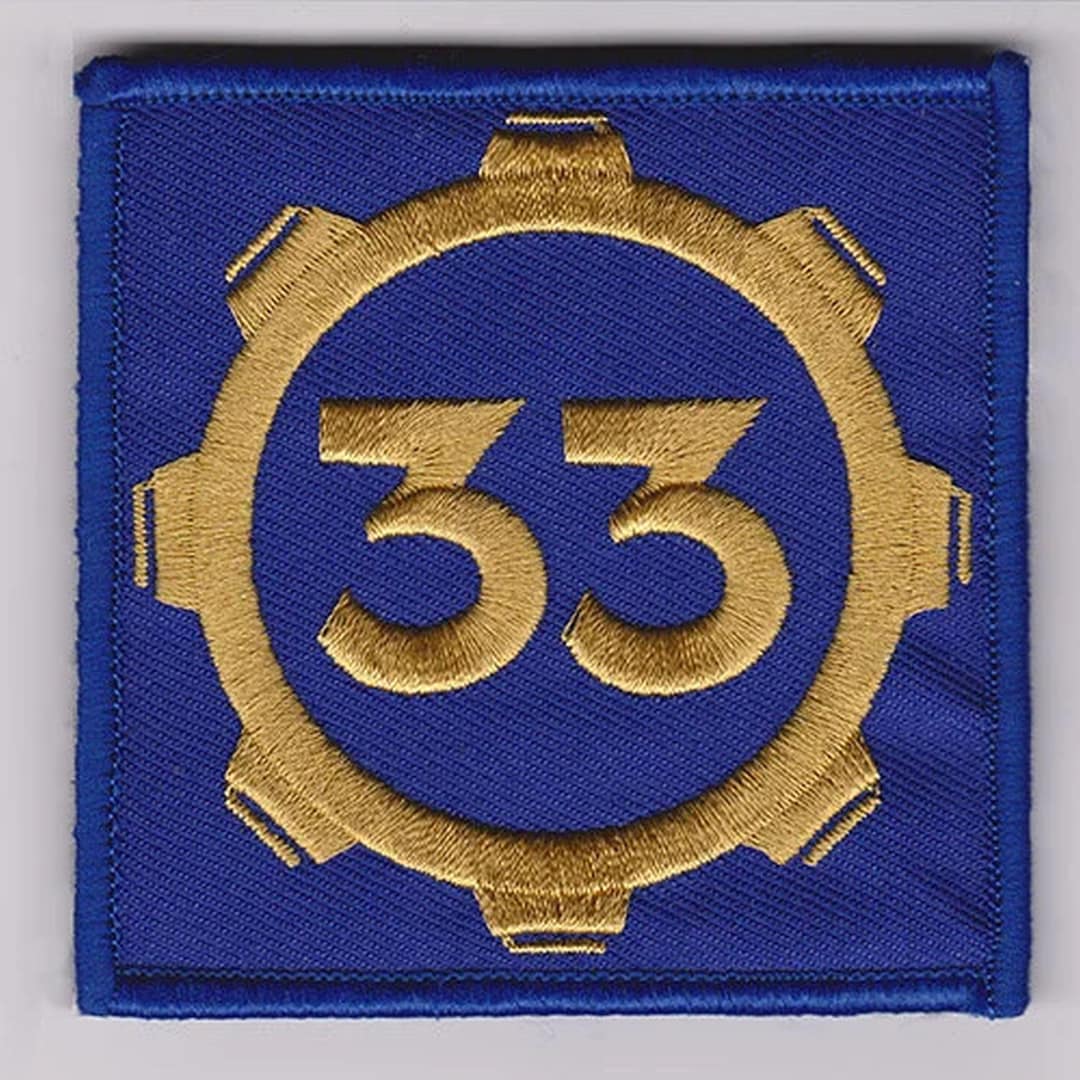 Vault 33 Fallout Style Patch Cosplay 3"x3" Inches Square Hook and Loop ...
