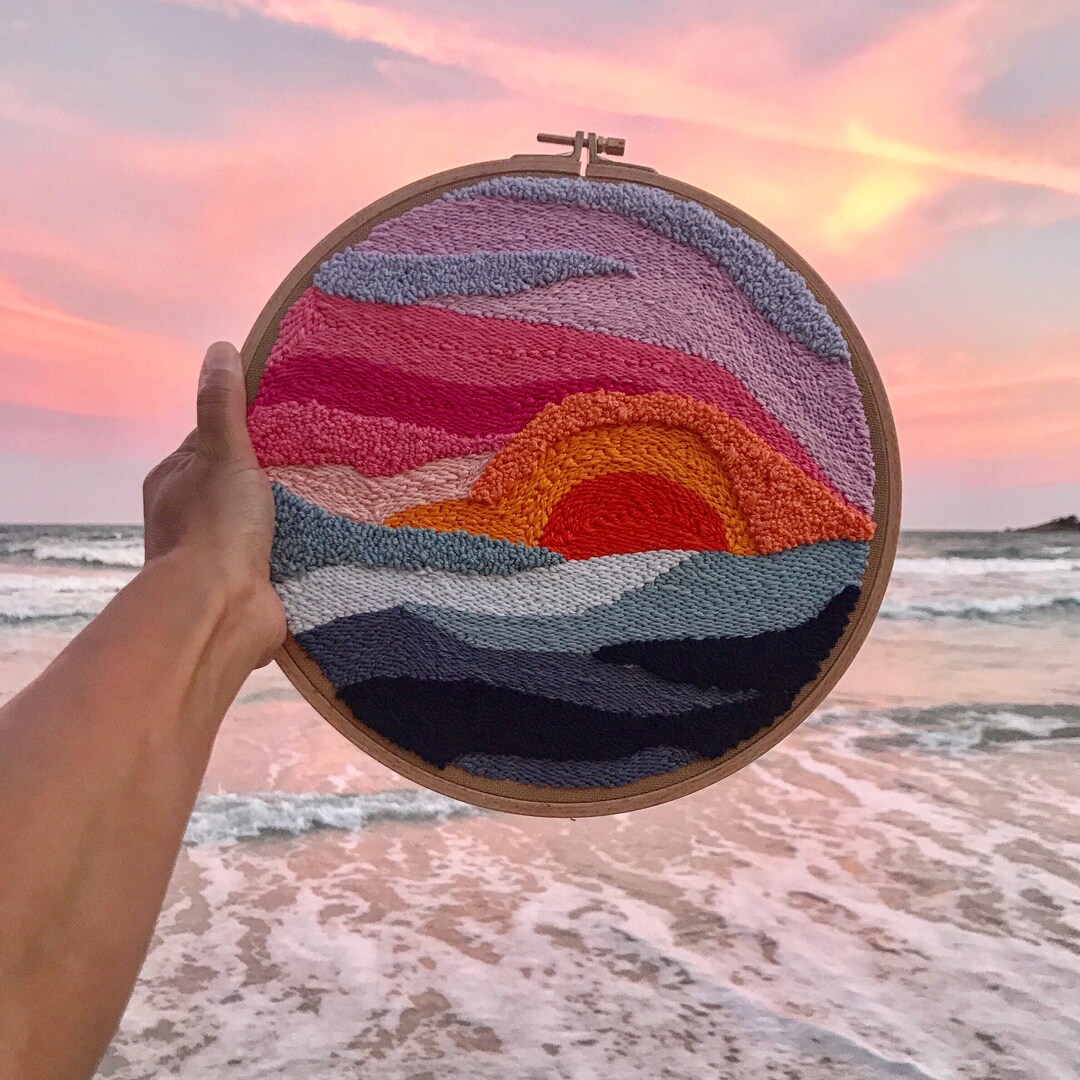 Oriental Sun Punch Needle Embroidery PDF Pattern - Etsy