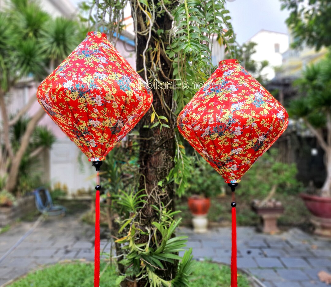 2 Big Silk Lanterns for Wedding Garden Decoration - Restaurant Decor ...