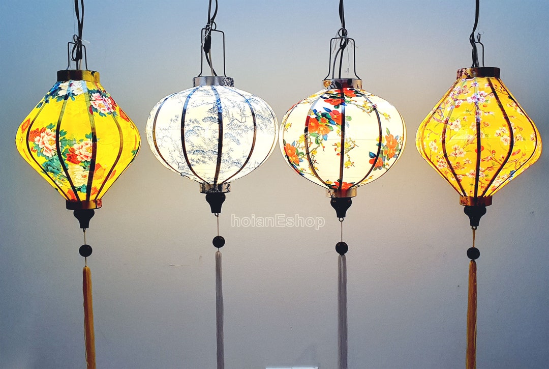 Set 4 Vietnam Bamboo Lanterns 35cm for Christmas Decorations - Lanterns ...