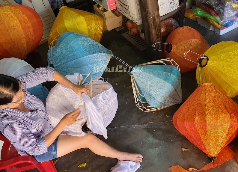 Set of 4 Large Bamboo Silk Lanterns: Wedding & Event Decor (90cm) - Etsy