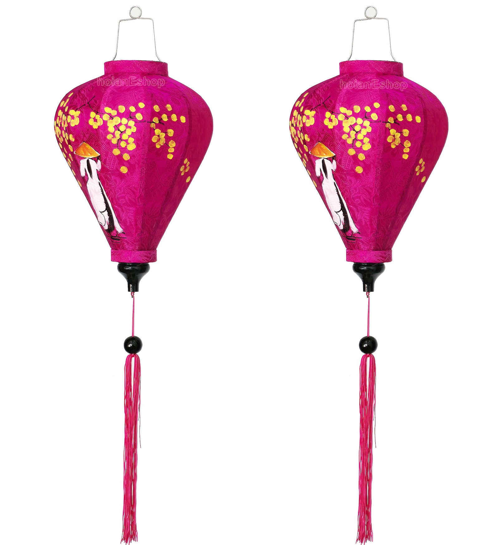 Handpainted Lanterns (set of 2): Vietnamese Ao Dai Decor, 35cm - Etsy