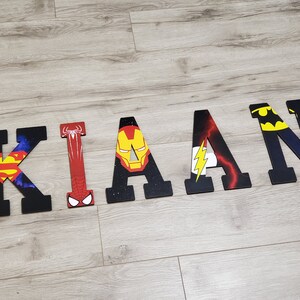 Superhero Wooden Letters, Boy or Girl Bedroom, Birthday Gift ...