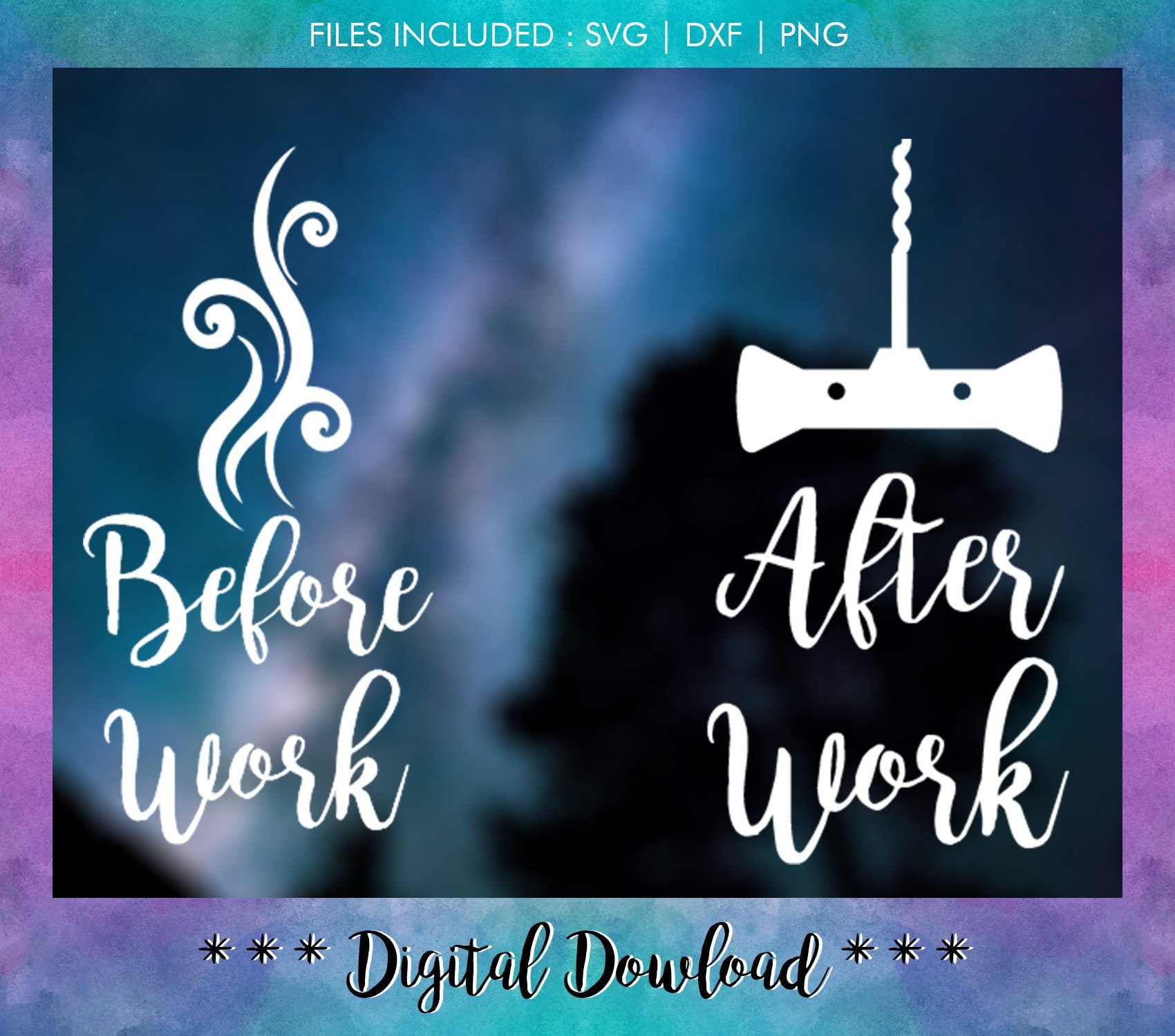 Papercraft Craft Supplies & Tools Before Work svg After Work svg Coffee ...