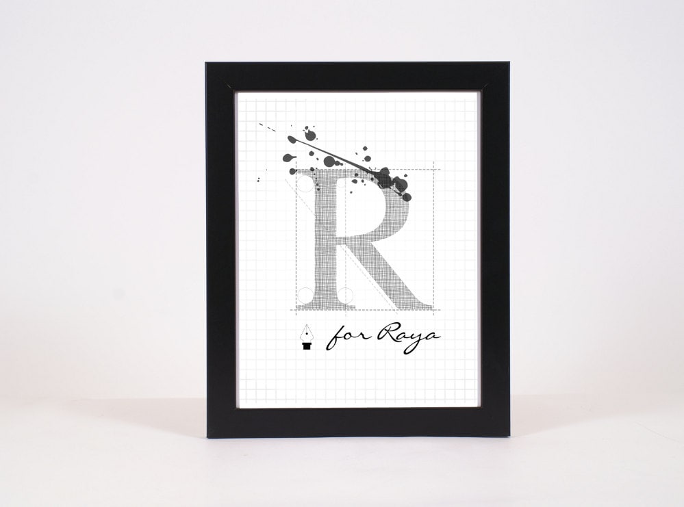 Personalised Printmonogram Letter Print Individual Initials - Etsy Canada