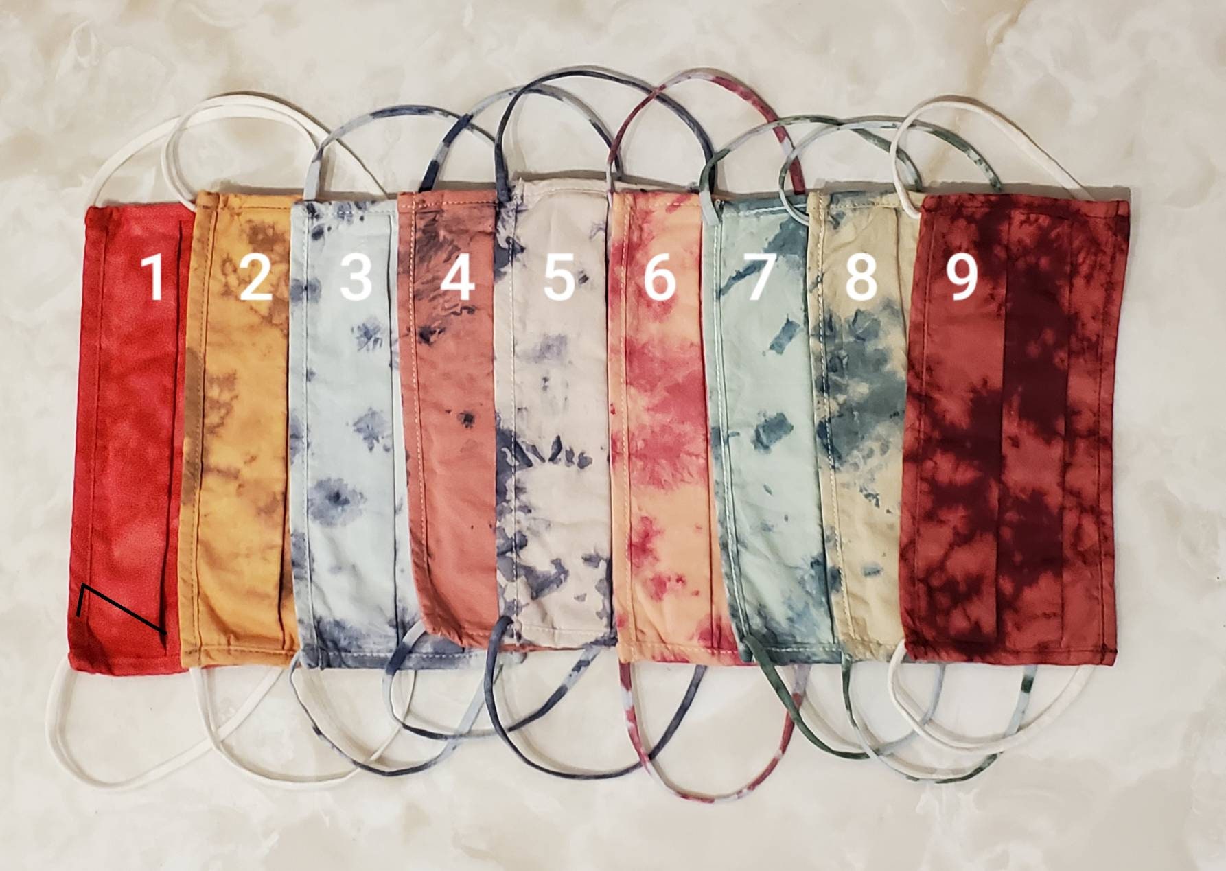 Washable Unisex Cotton Tie Dye Face Mask 100% Cotton 3-Layer | Etsy