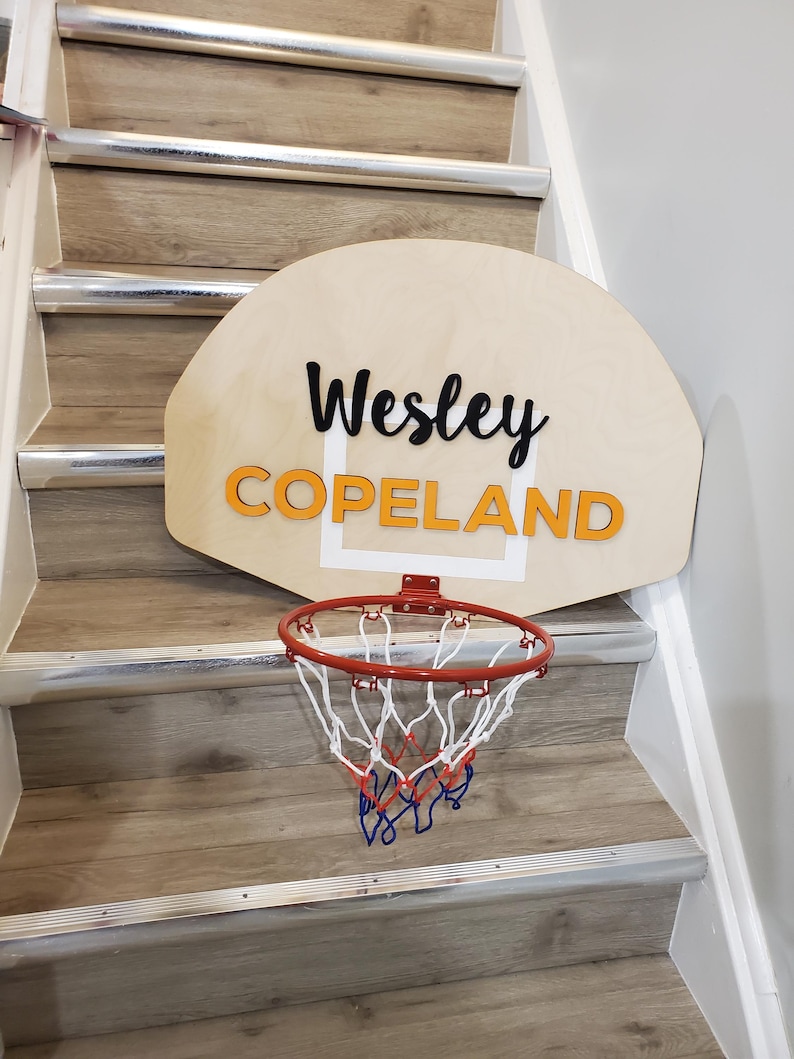 Wood Basketball Hoop Name Sign, Personalized Basketball Hoop, Custom ...