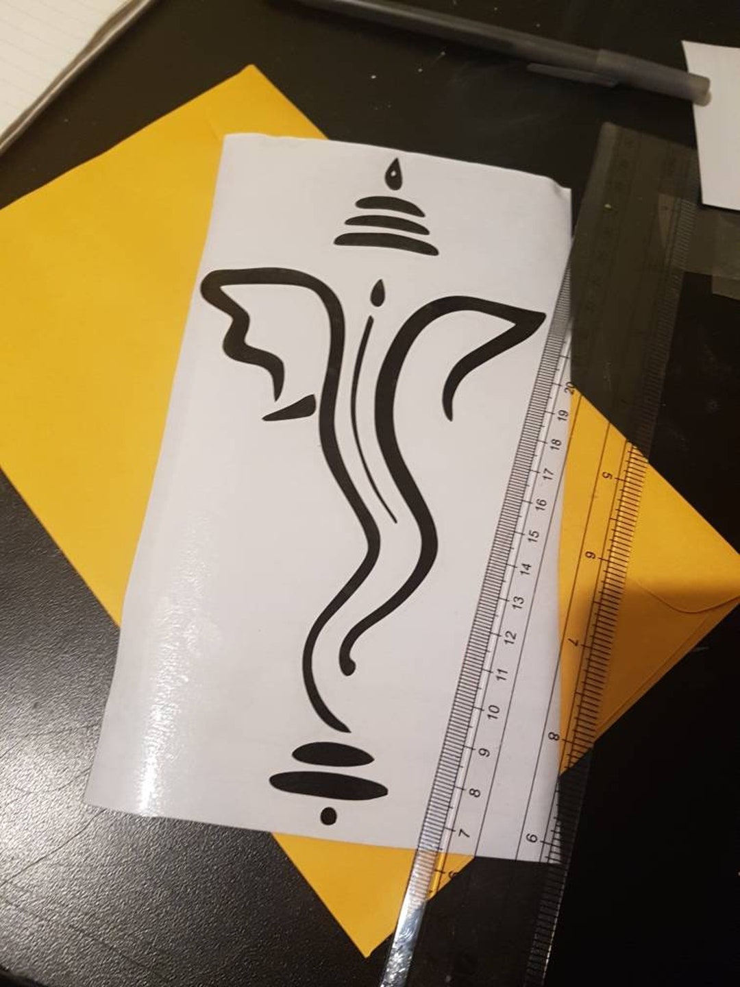 Ganesh Vinyl Decal, Sticker of Abstract Ganesha, Meditation, Yoga, Boho ...