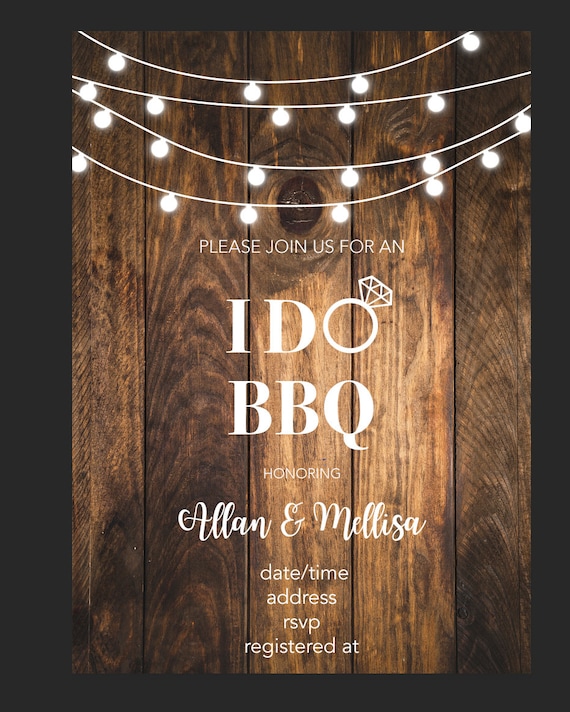 I DO BBQ Invite Rustic Wedding Back Yard Bbq Wedding | Etsy