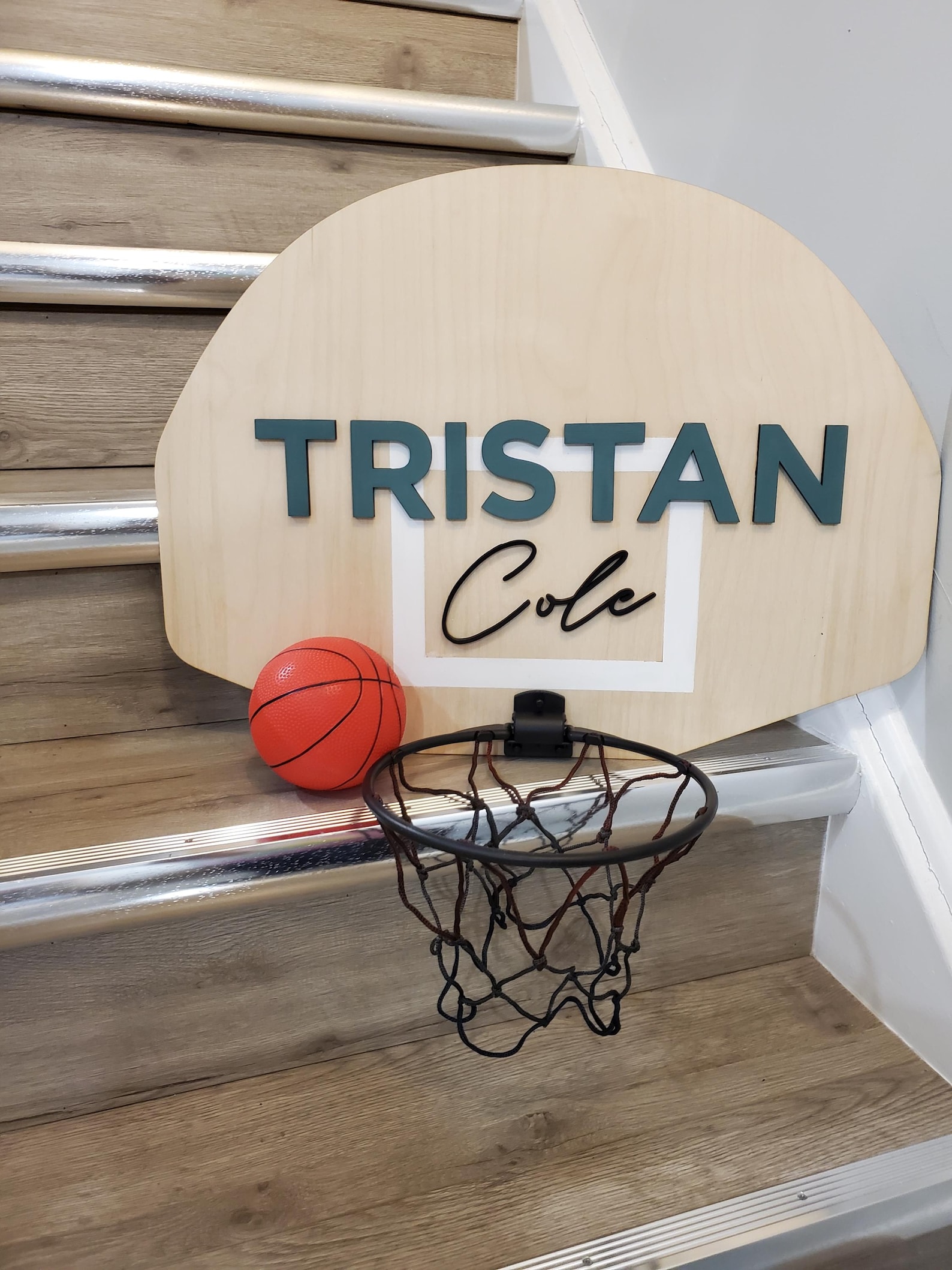 Wood Basketball Hoop Name Sign, Personalized Basketball Hoop, Custom ...