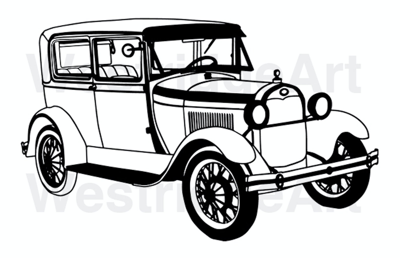 Ford Model-a Car Vintage Car Clipart Vector Clip Art - Etsy Denmark