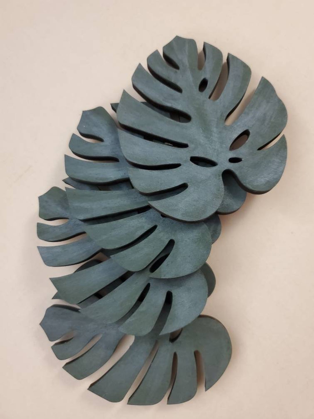 Monstera Leaf Wood Coasters Set, Monstera Leaf Coaster Dark Green or ...