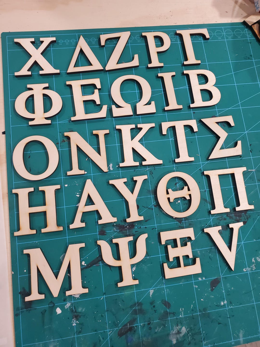 Full Greek Alphabet Wood Letters, Natural Wooden 3" Letters DIY ...