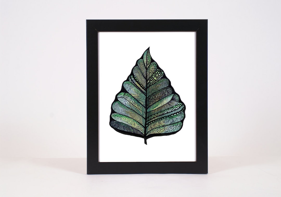 Modern Leaf Art | Green Leaves Wall Decal | Botanical Leaf Decor ...