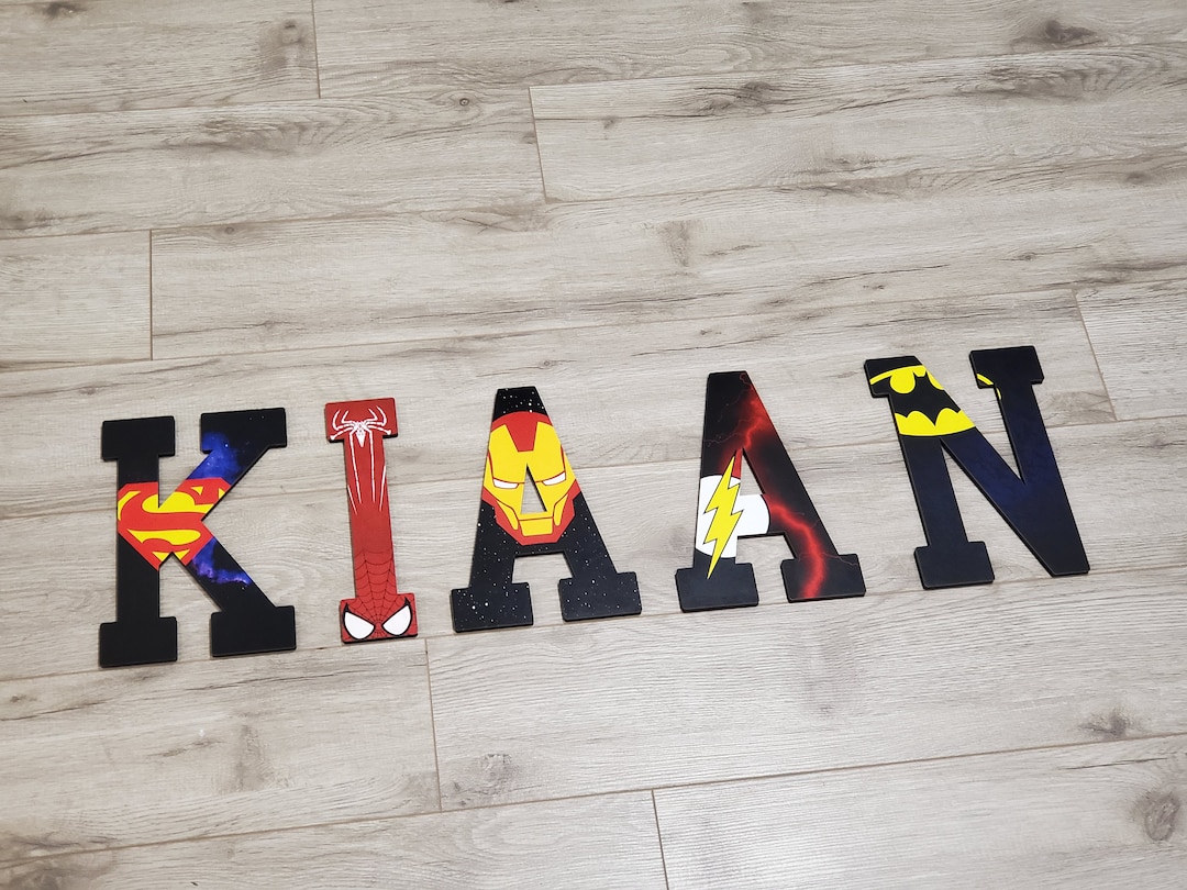 Superhero Wooden Letters, Boy or Girl Bedroom, Birthday Gift ...