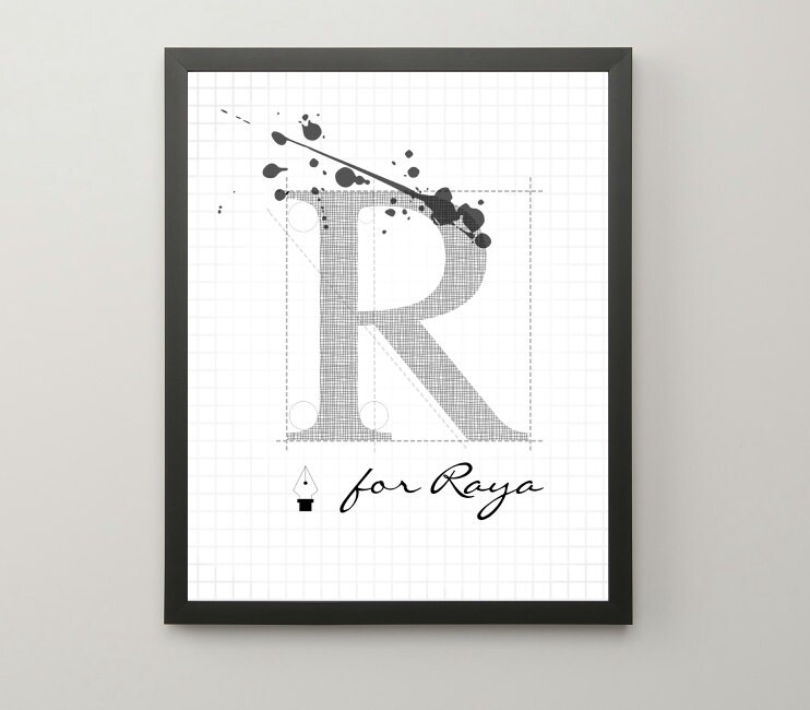 Personalised Printmonogram Letter Print Individual Initials - Etsy Canada