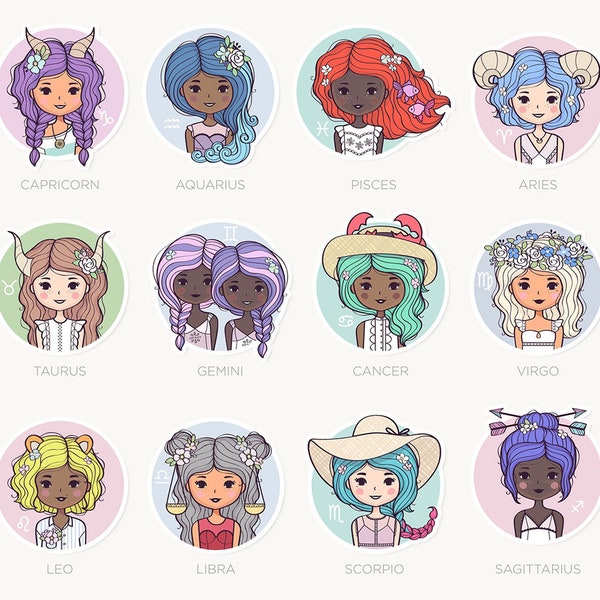 Zodiac Stickers - Etsy