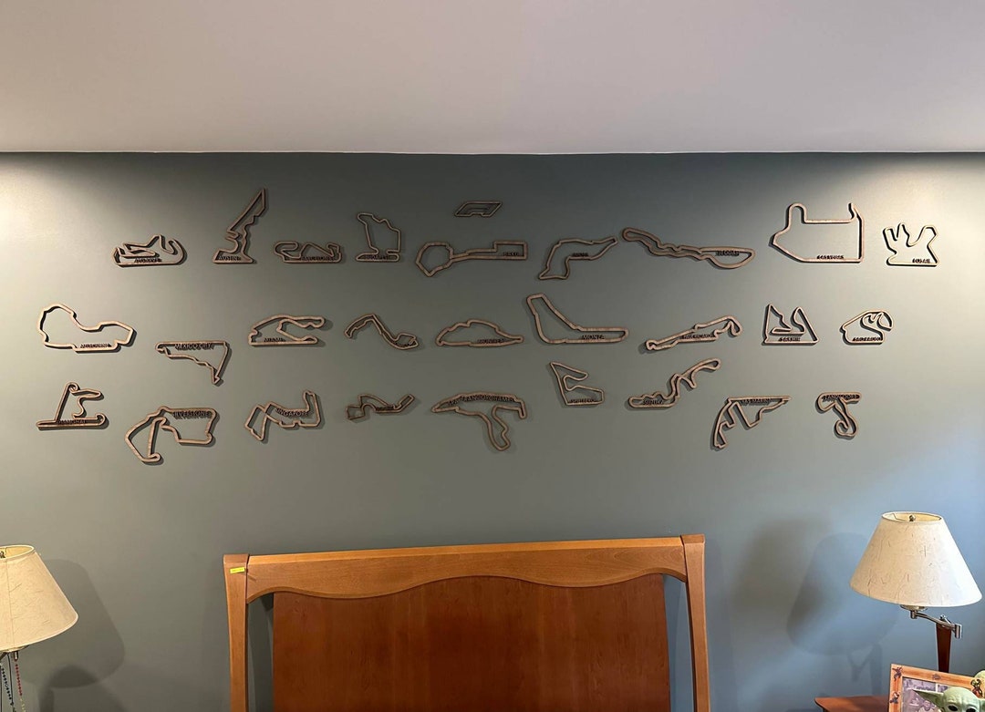 Wood Formula 1 Circuit Collection, All 2023 F1 Tracks, Race Track Wall ...
