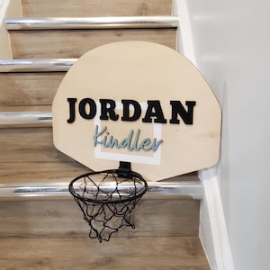 Wood Basketball Hoop Name Sign, Personalized Basketball Hoop, Custom ...
