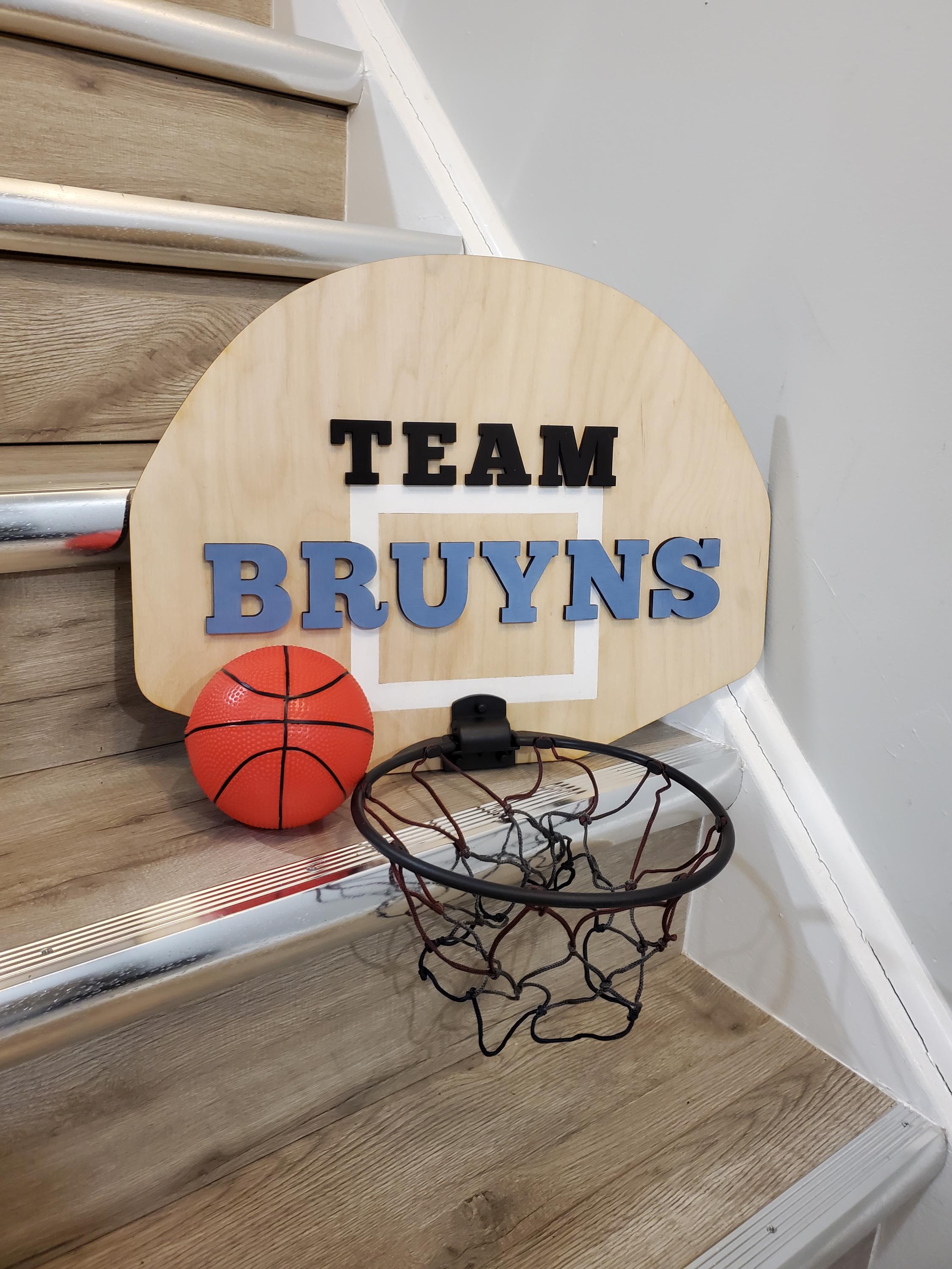 Wood Basketball Hoop Name Sign, Personalized Basketball Hoop, Custom ...
