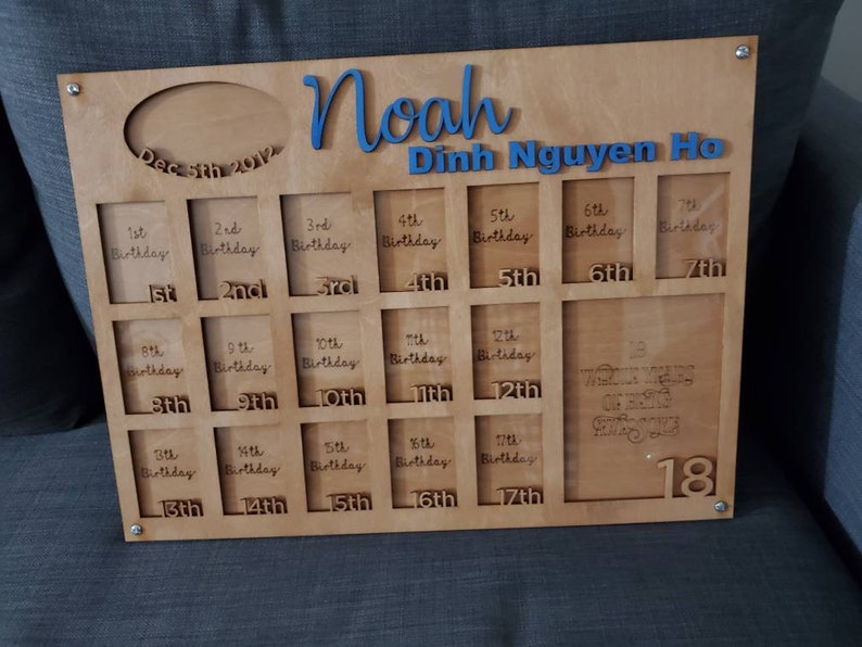 Birth to 18 Photo Frame Multi Age Photo Frame Growth Photo - Etsy