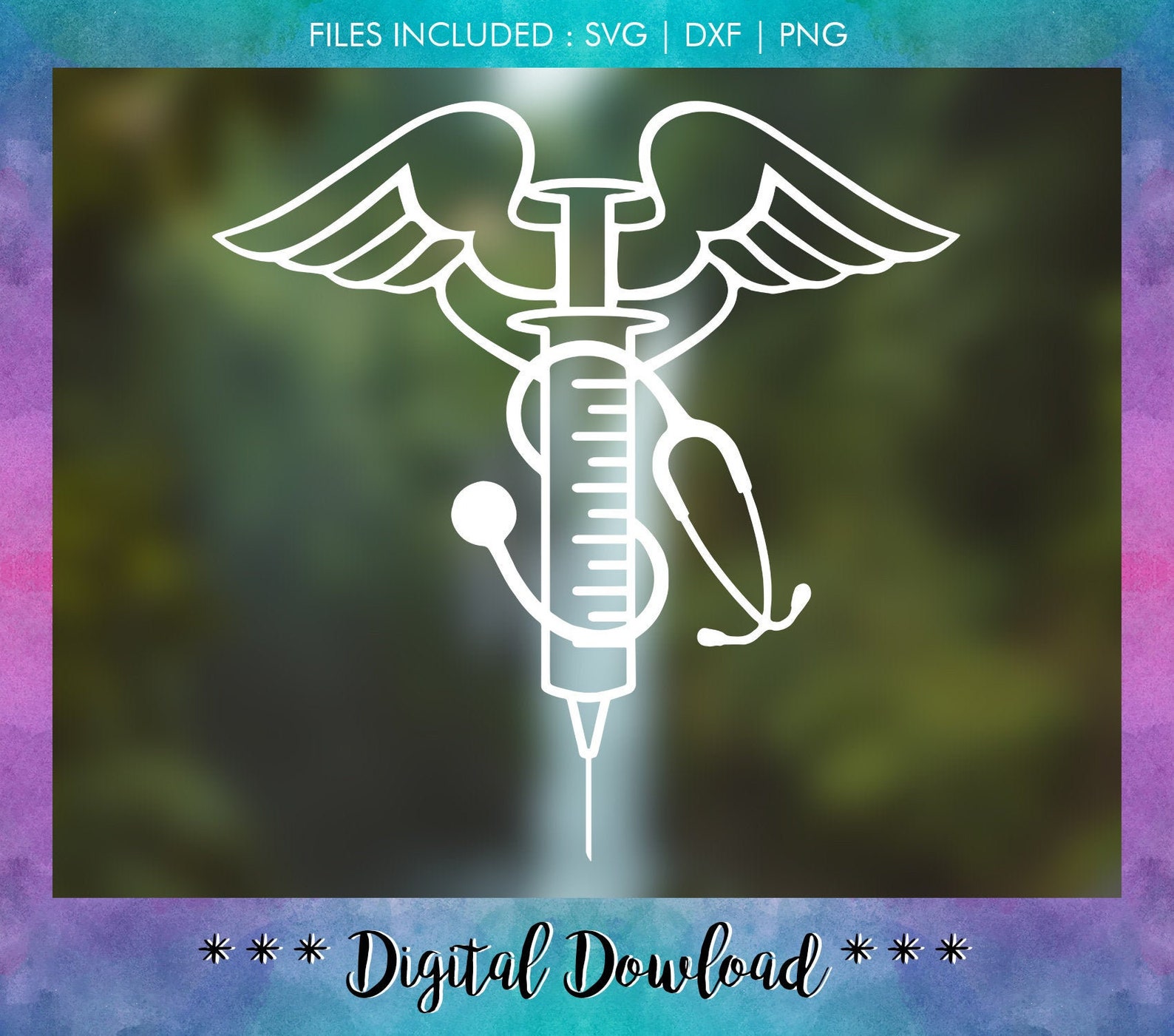 Medical Symbol Caduceus SVG, Registered Nurse Svg, RN Nursing Svg, Star ...