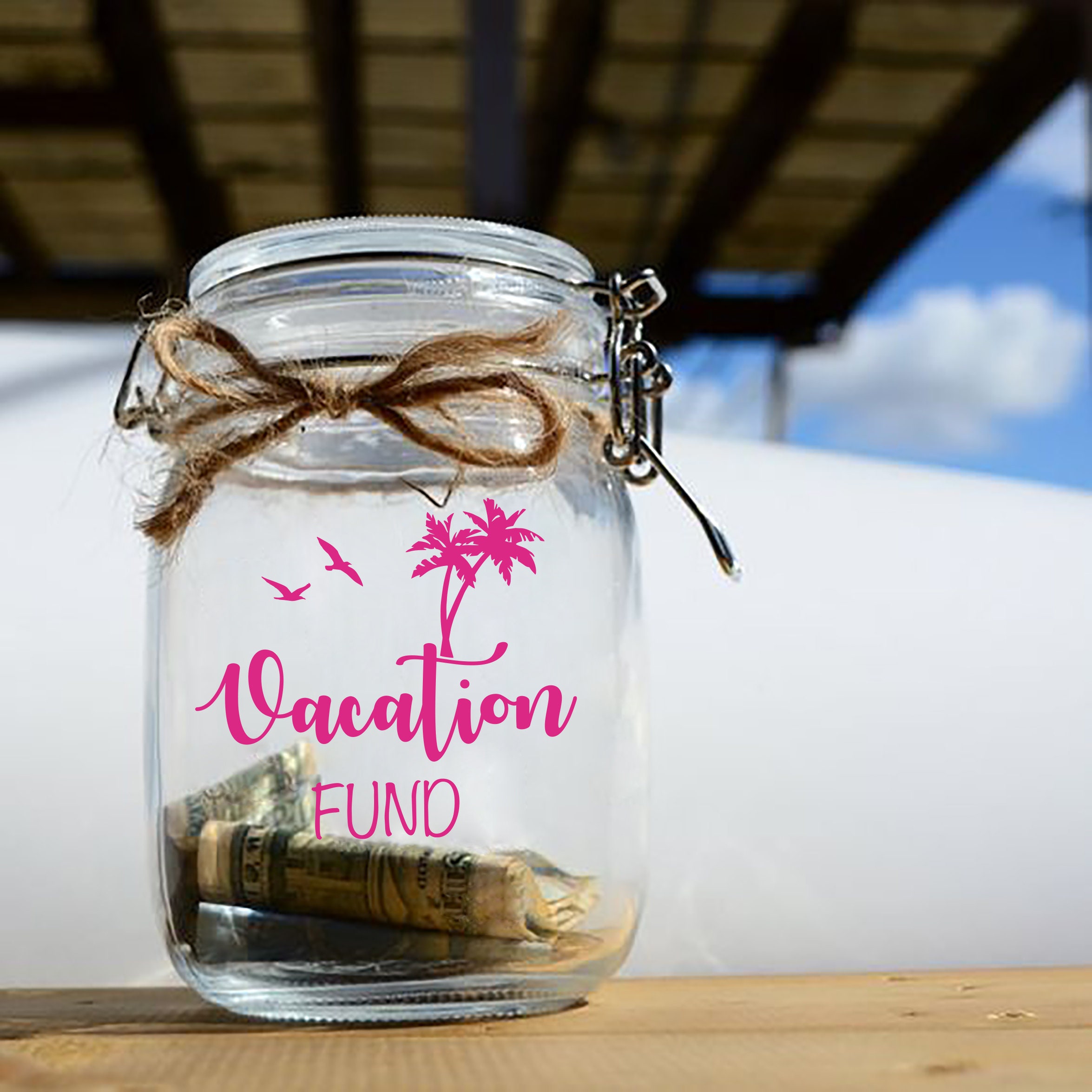 Travel Fund Money Jar Vinyls Money Box Piggy Bank Saving - Etsy Canada