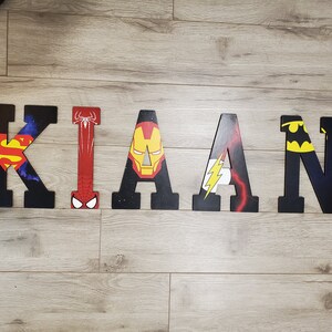 Superhero Wooden Letters, Boy or Girl Bedroom, Birthday Gift ...
