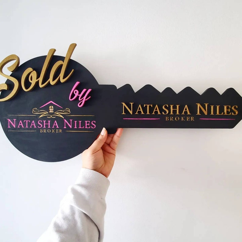 Custom Key Sold Sign, Closing Photo Prop, Modern Key Sign for Realtors ...
