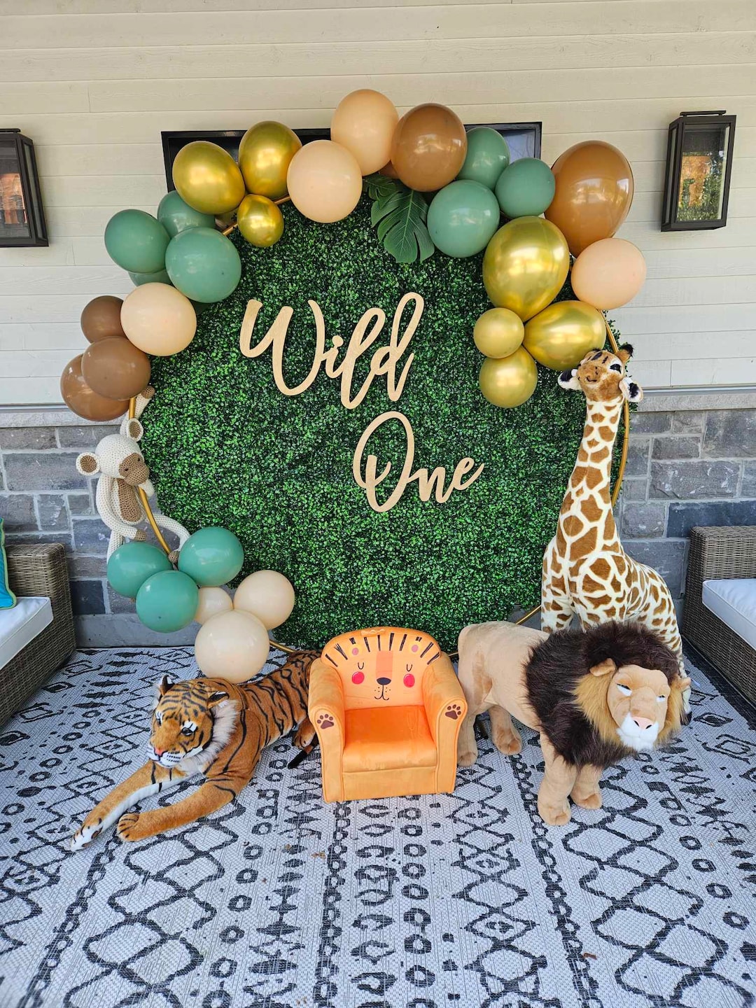 Wild One 1st Birthday Safari Jungle Animals Kids Sign, First Birthday ...