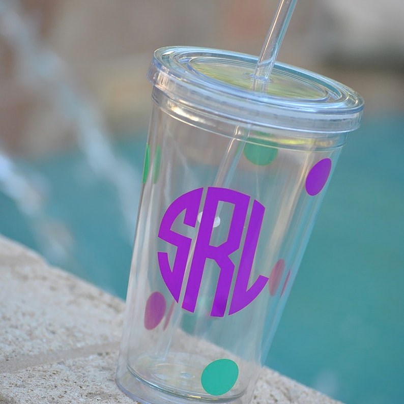 Monogram decal for cup for car Monogram vinyl decal laptop | Etsy