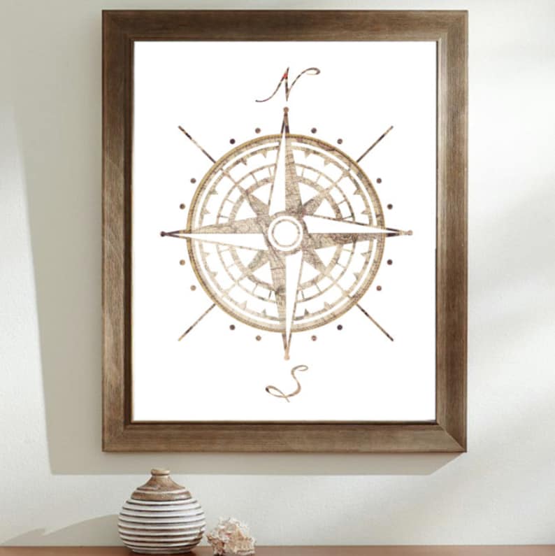 Compass Rose Map Illustration Compass Old Map Cartographers | Etsy