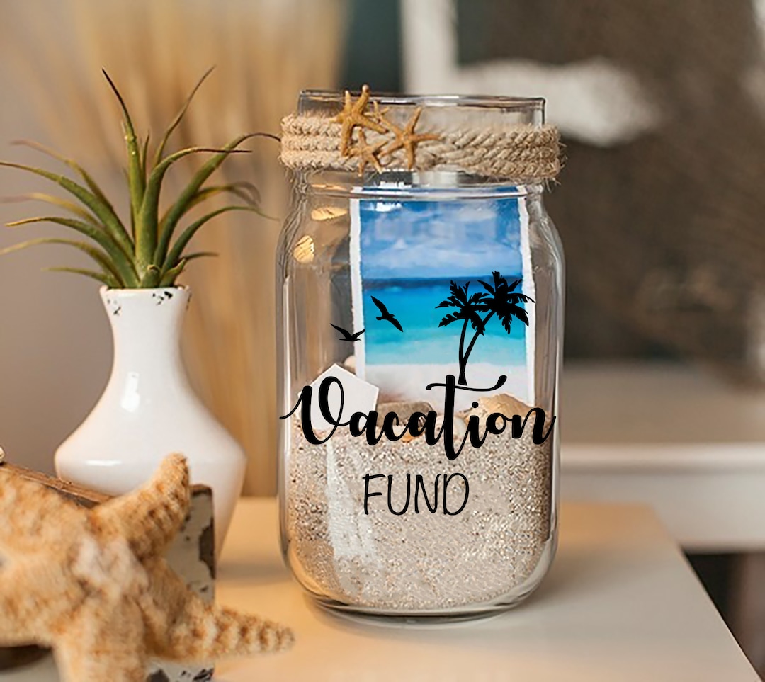 Travel Fund Money Jar Vinyls, Money Box, Piggy Bank, Saving Jars ...