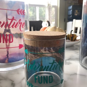 Travel Fund Money Jar Vinyls, Adventure Fund Decal, Money Box Decal ...