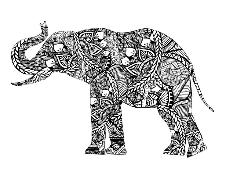 Elephant Print Elephant Wall Art Geometric Watercolor | Etsy