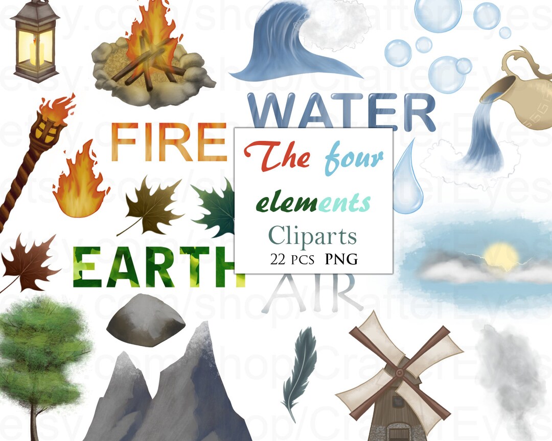 The Four Elements Cliparts ( 22 Pieces ) - Etsy
