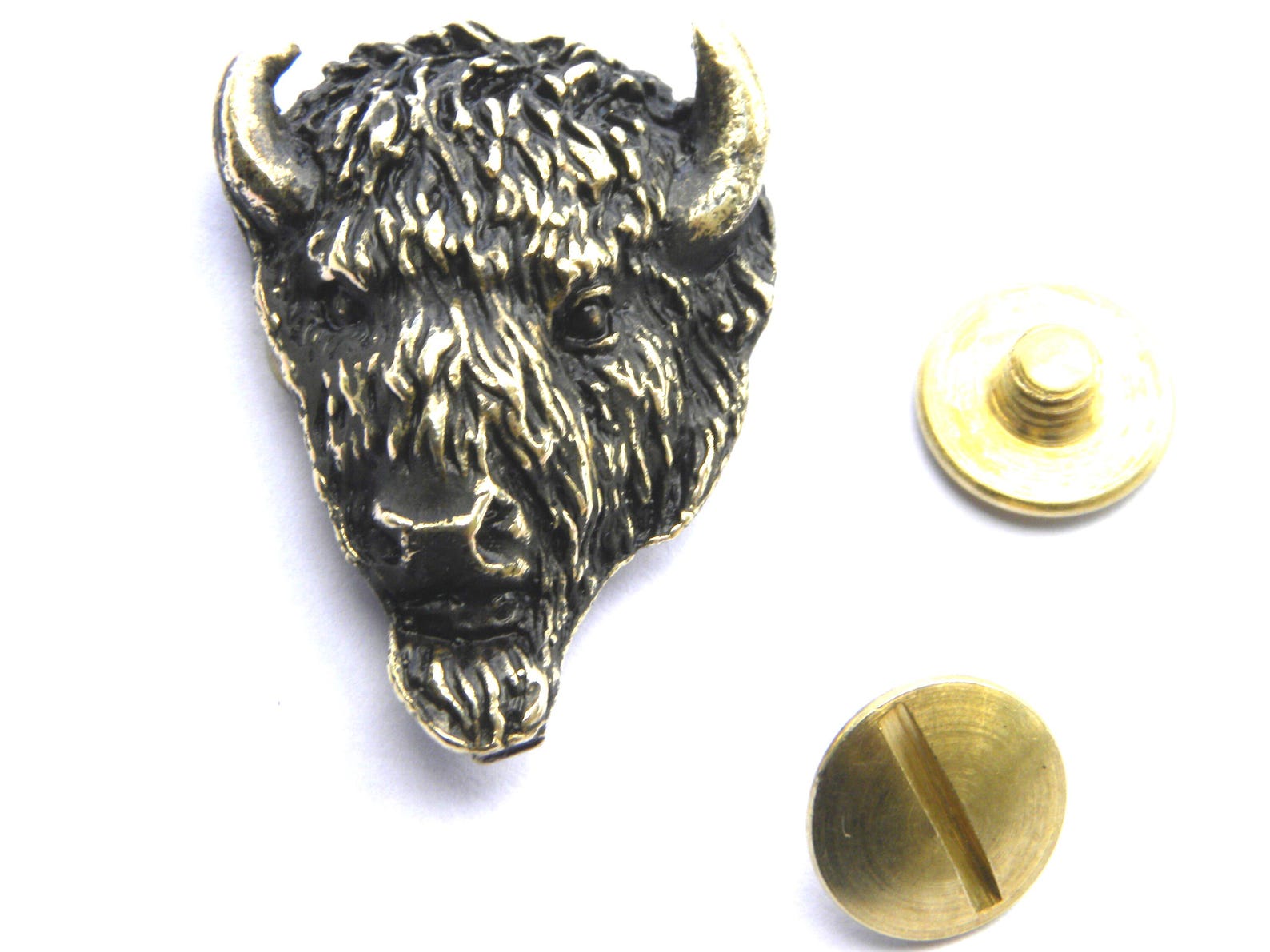 Bronze Buffalo Head Concho: Leather Accessory Decoration - Etsy