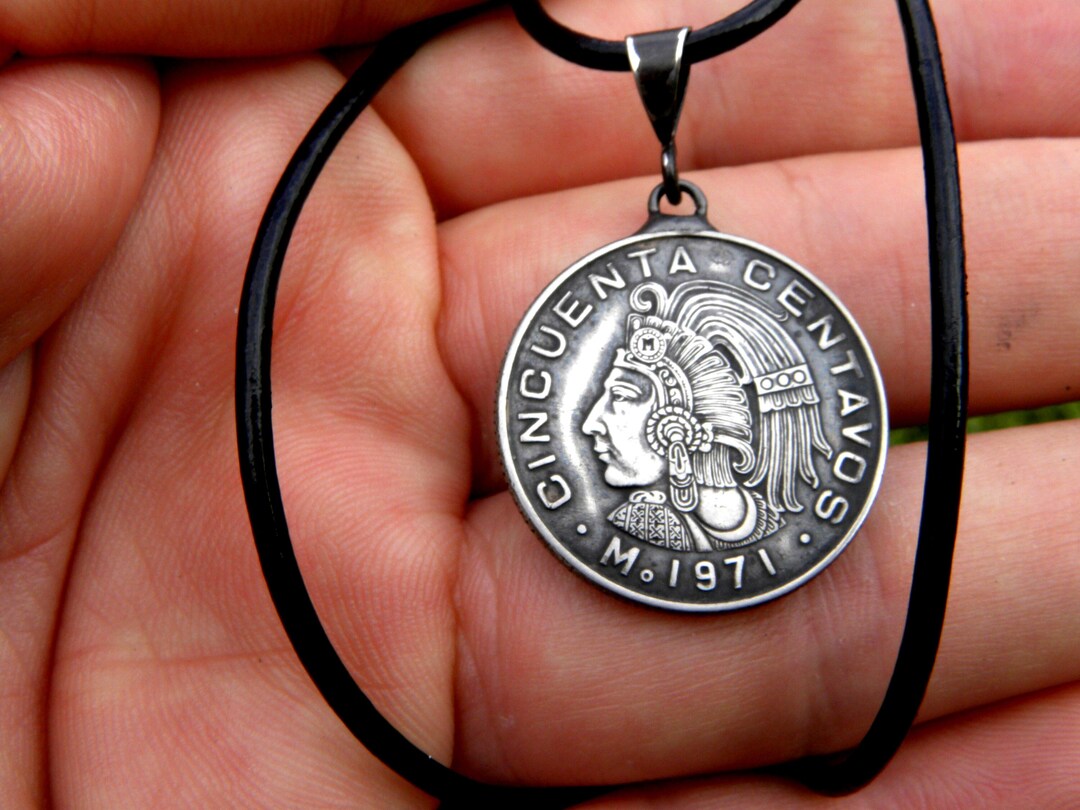 Aztec Warrior Coin Pendant: Authentic Mexican Centavos Necklace - Etsy