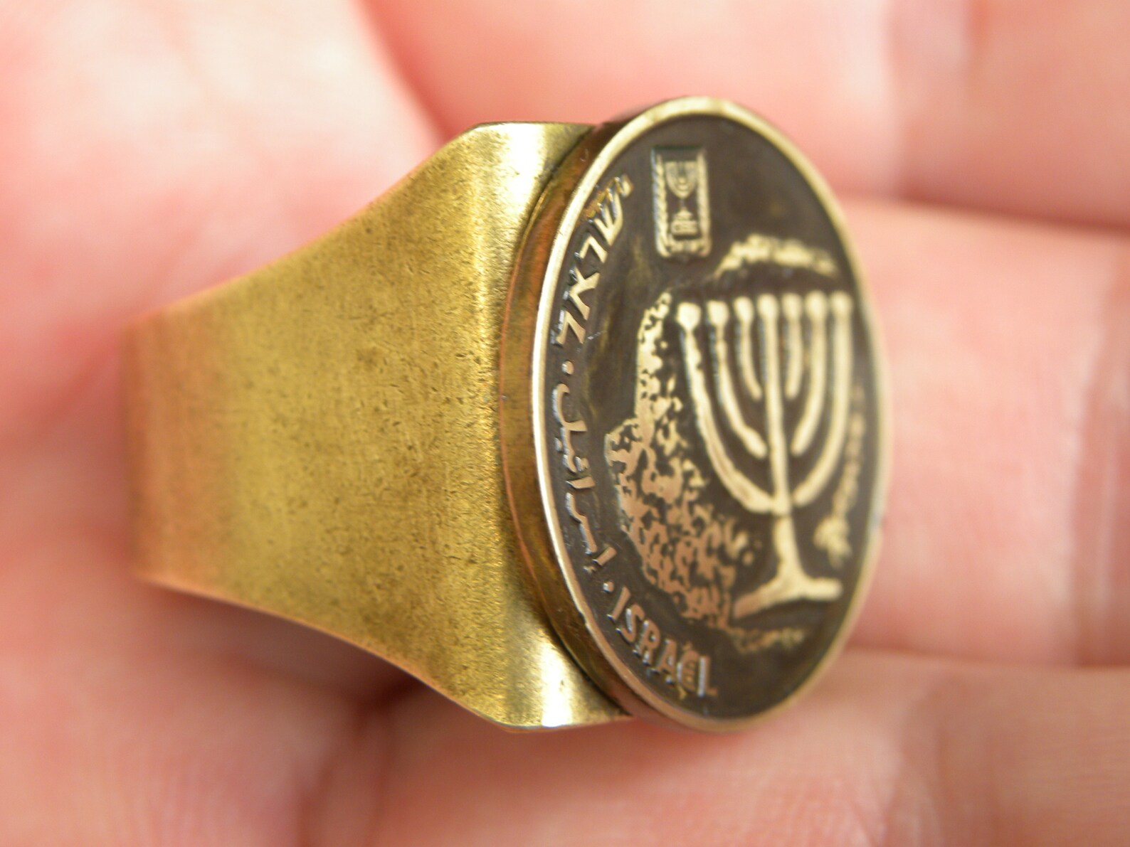Men Ring Ring Hebrew Israel Menorah Coin Holy Land Menorah | Etsy