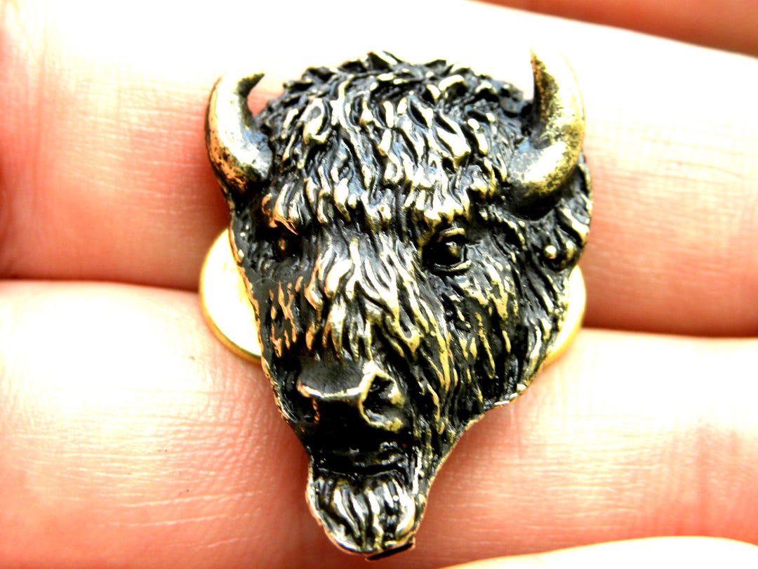 Bronze Buffalo Head Concho: Leather Accessory Decoration - Etsy