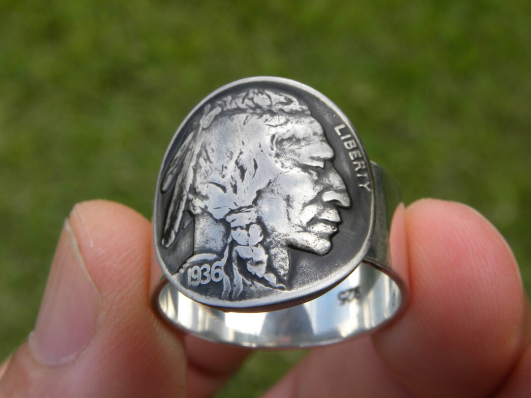 Sterling Silver Buffalo Nickel Coin Ring: USA Made - Etsy
