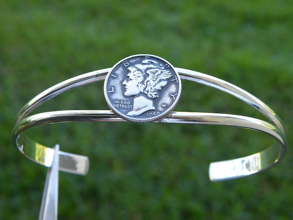 Mercury Dime Coin Silver Plated Adjustable Bracelet 1936 or - Etsy