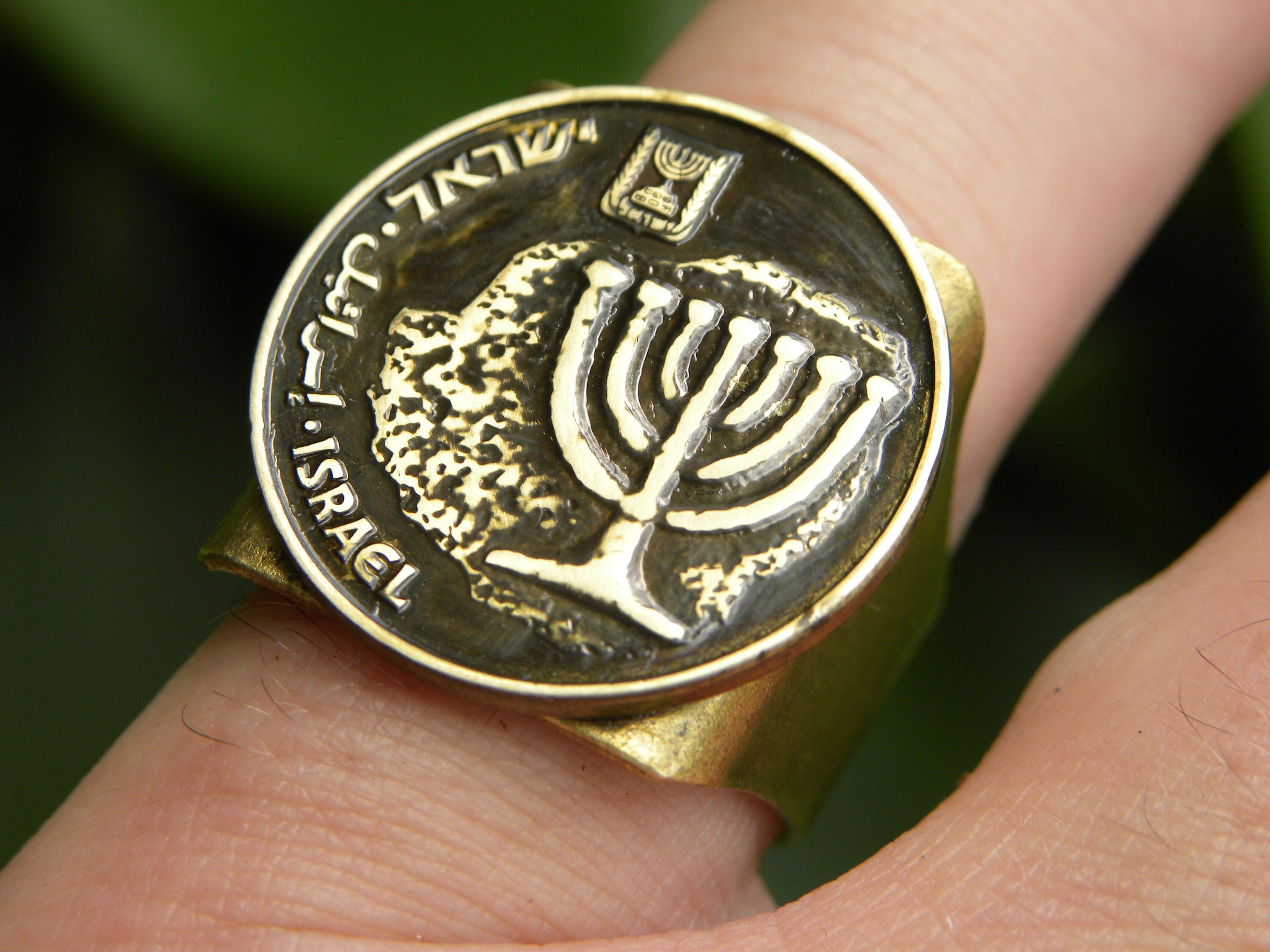 Men Ring Ring Hebrew Israel Menorah Coin Holy Land Menorah - Etsy