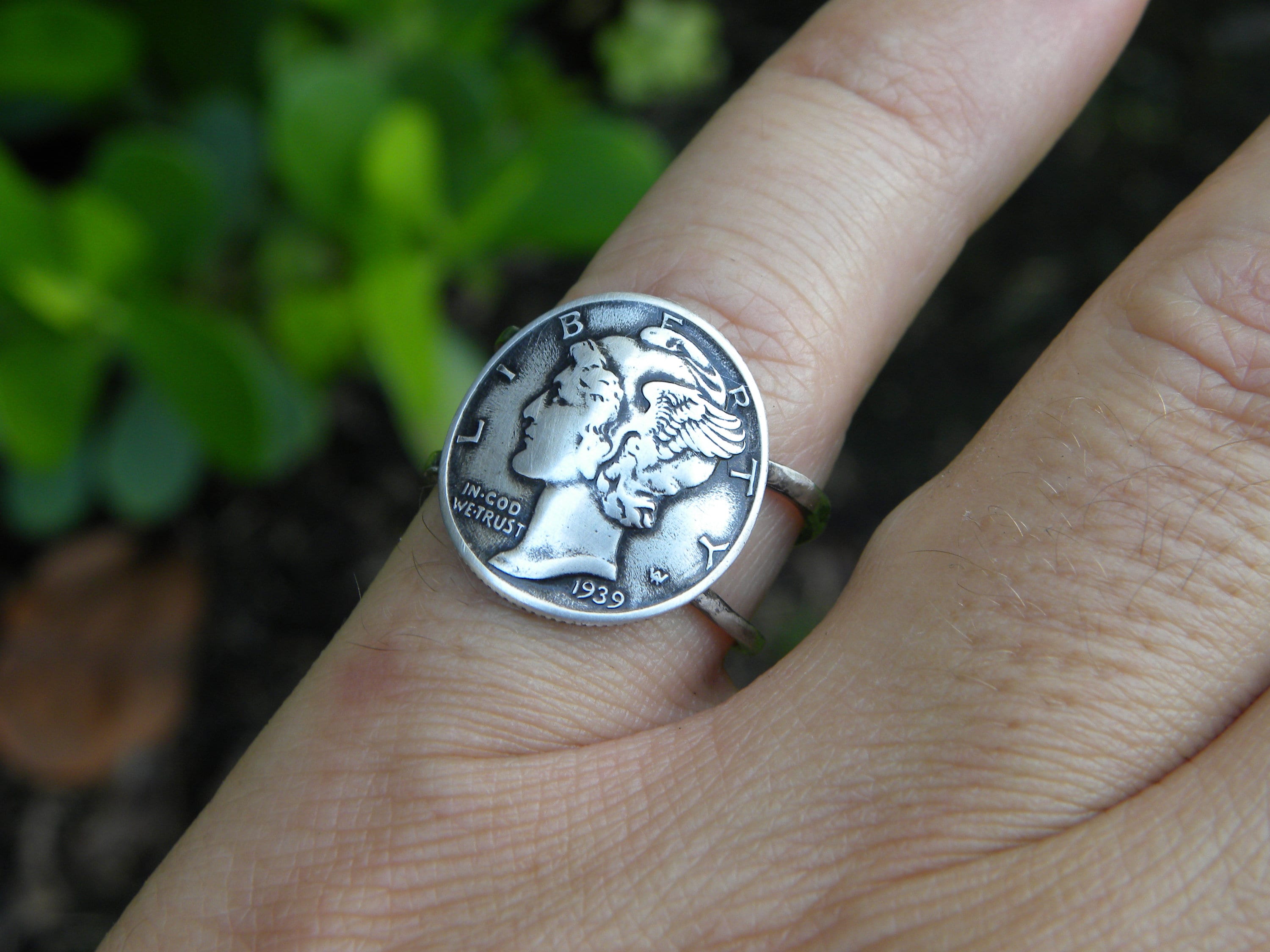 Authentic Mercury Dime Coin Sterling Silver Ring 9.5 Size - Etsy