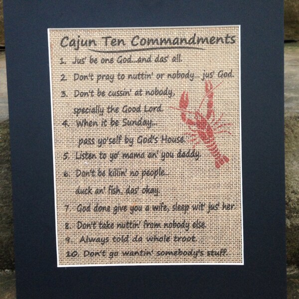 Cajun Ten Commandments - Etsy