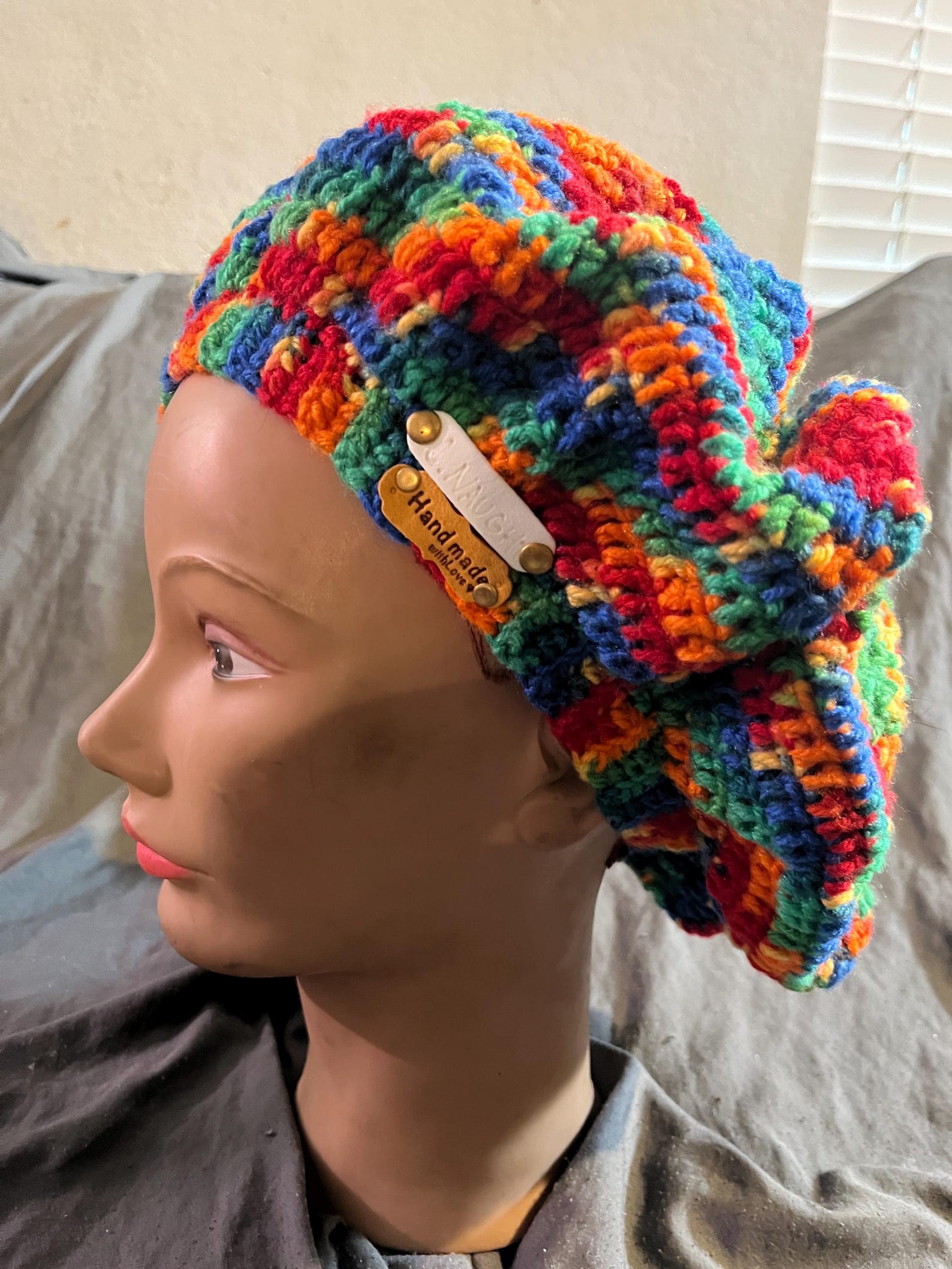 Crochet Bonnet, Rainbow - Etsy